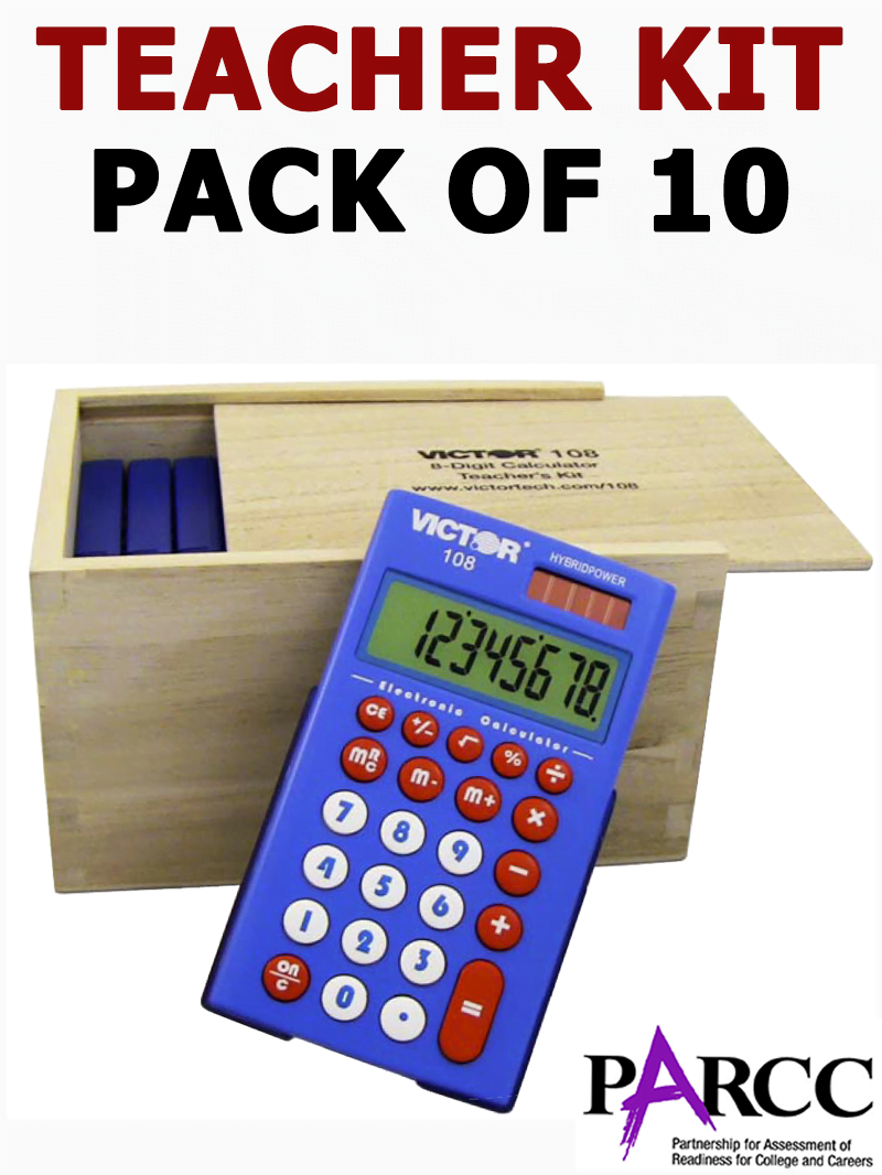 Victor 108 Basic 4 Function Solar Calculator Teacher Kit (PARCC) | ScanTex Victor 108 Basic 4 Function Solar Calculator Teacher Kit (PARCC) | ScanTex