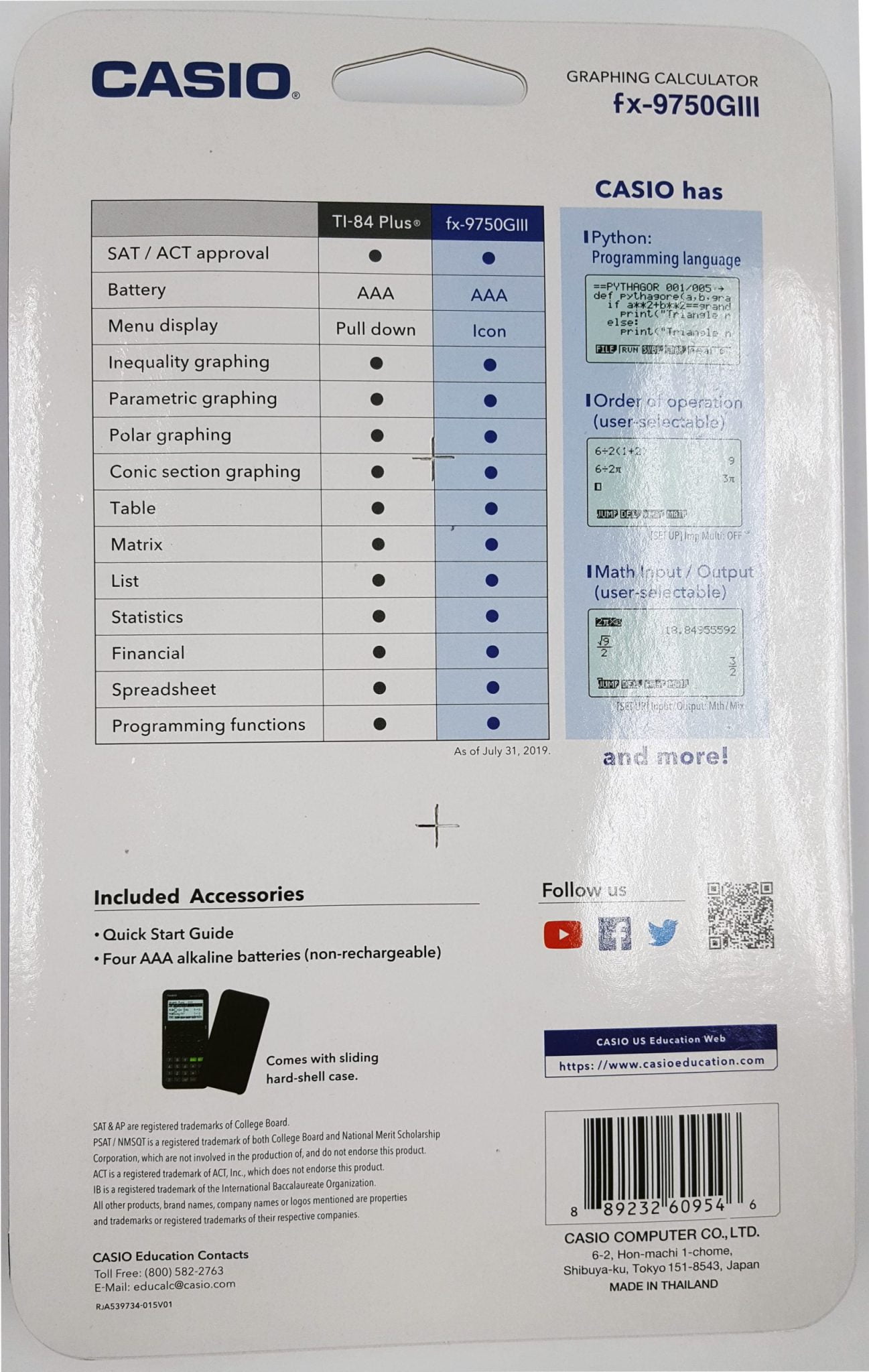 Casio FX-9750GIII Graphing Calculator – ScanTex